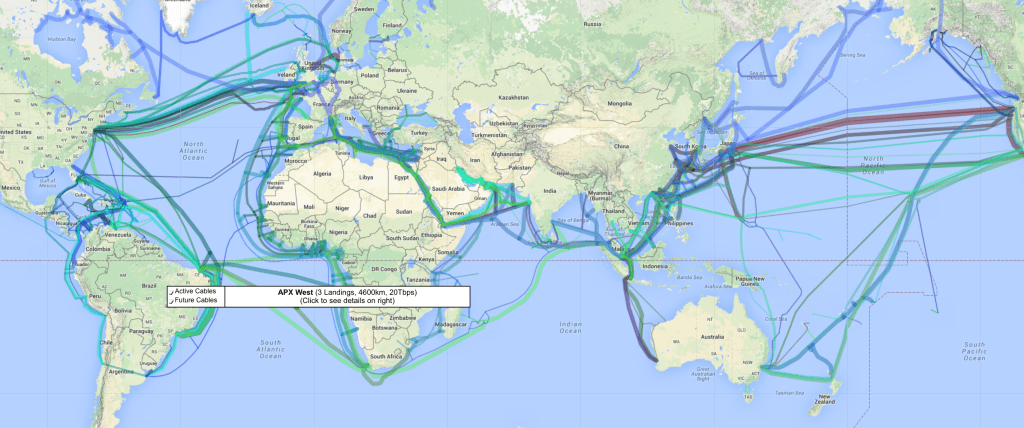 Around the World in Submarine Internet Cable | Musings on Maps